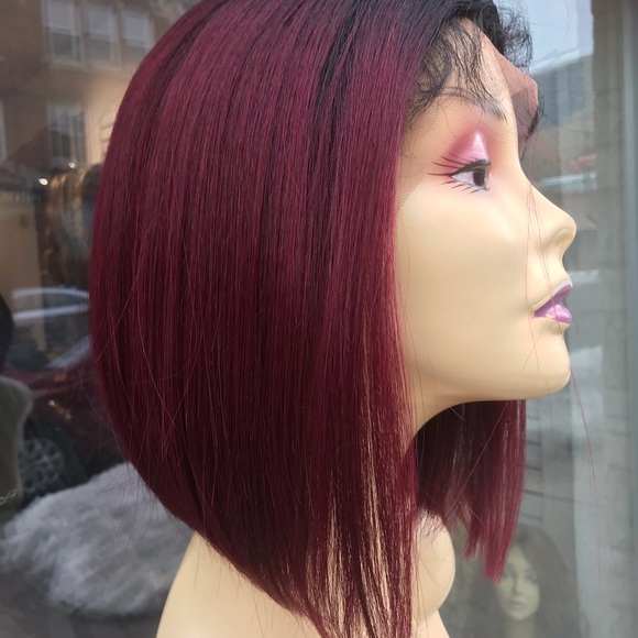 Accessories | Red Wine Burgundy Bob Lace Wig 220 Hairstyle New | Poshmark